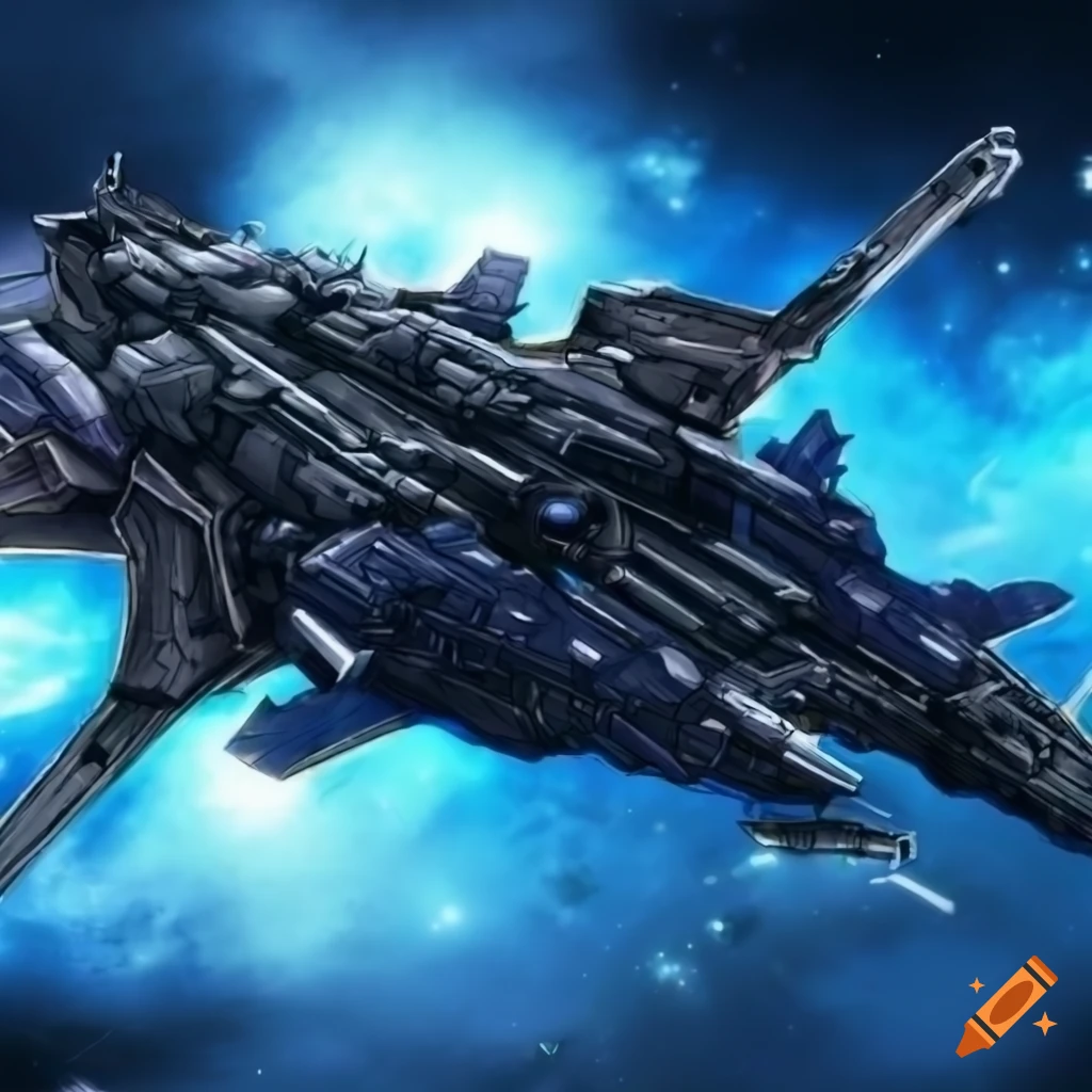 Yugioh art depicting a space fleet on Craiyon