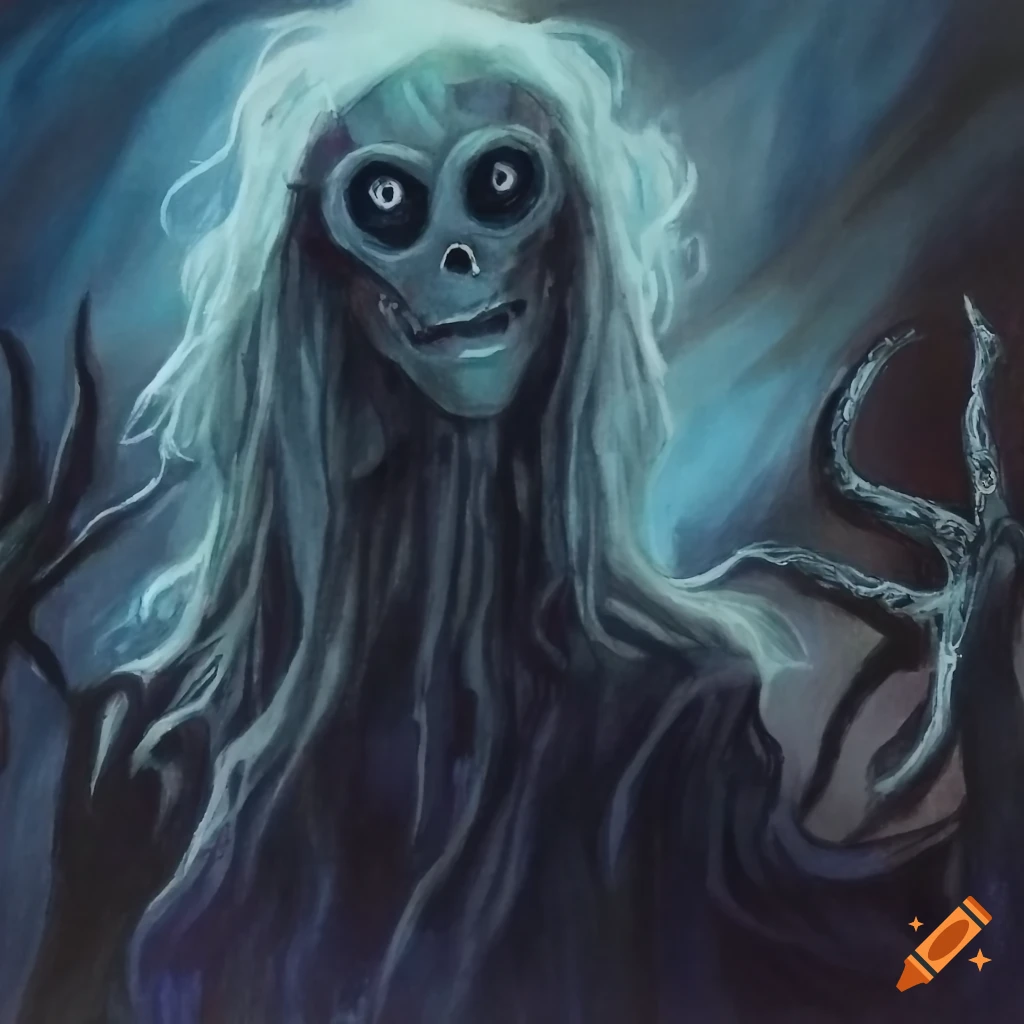 Mysterious ghostly creature in a magic the gathering drawing on Craiyon