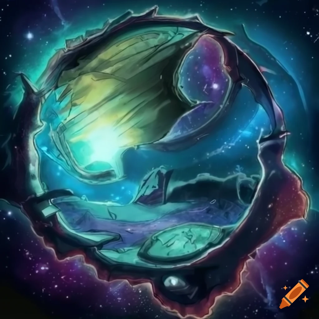 Yugioh art for a space map on Craiyon