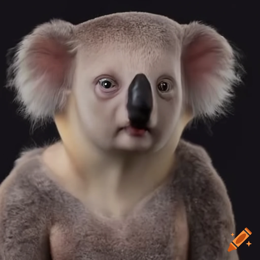 Half man half koala hybrid creature on Craiyon