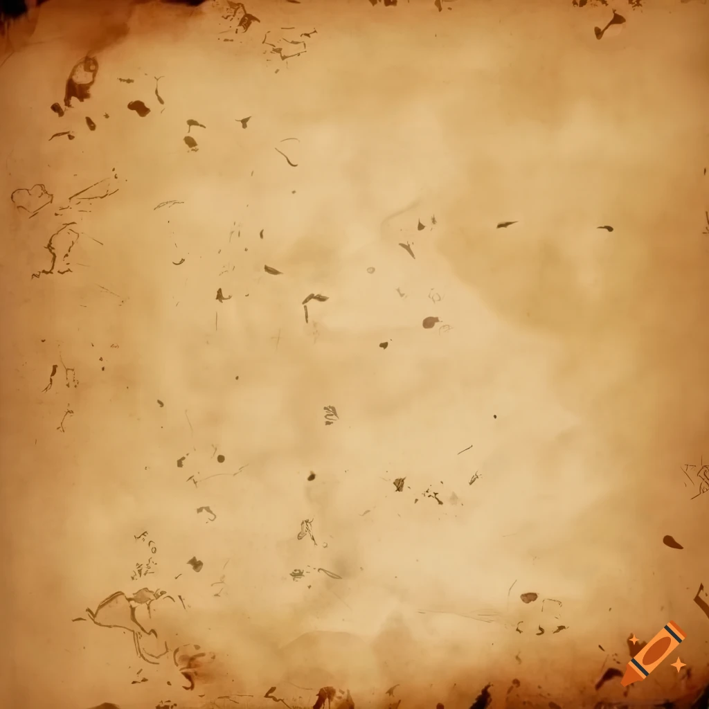 Authentic aged parchment texture with wrinkles, folds, and ink runs on ...