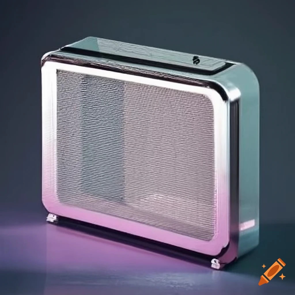 Small stainless steel enclosure with mesh front and sides on Craiyon