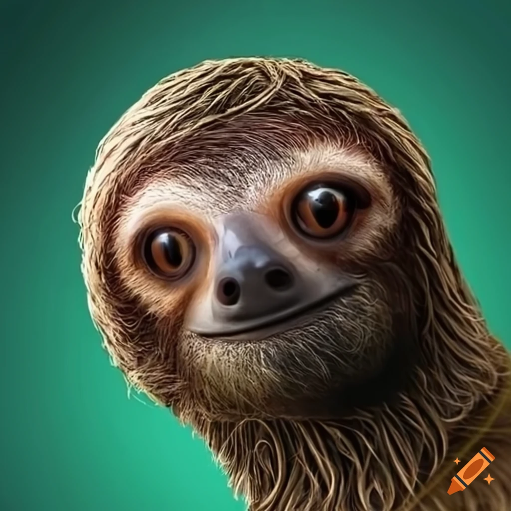 Sloth with human eyes on Craiyon
