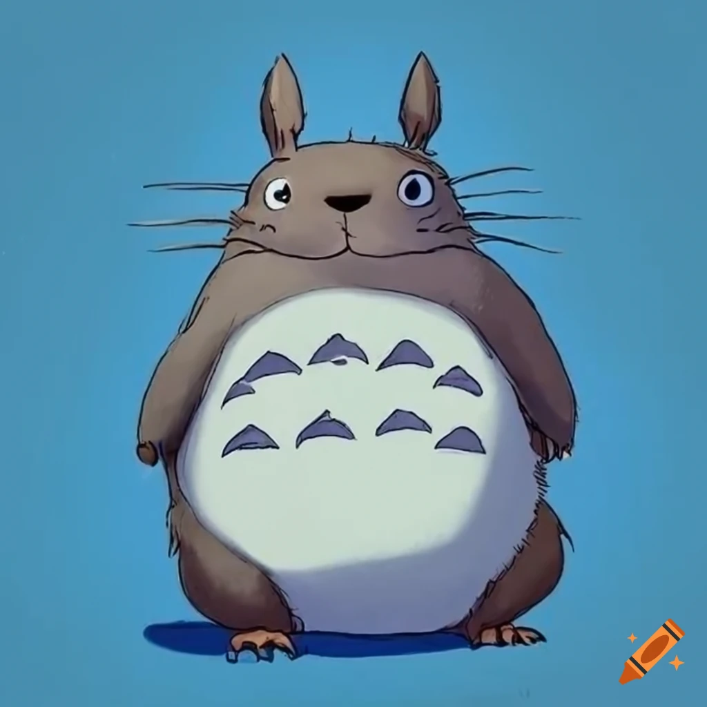 Blue gopher resembling Totoro character in a doodle on Craiyon