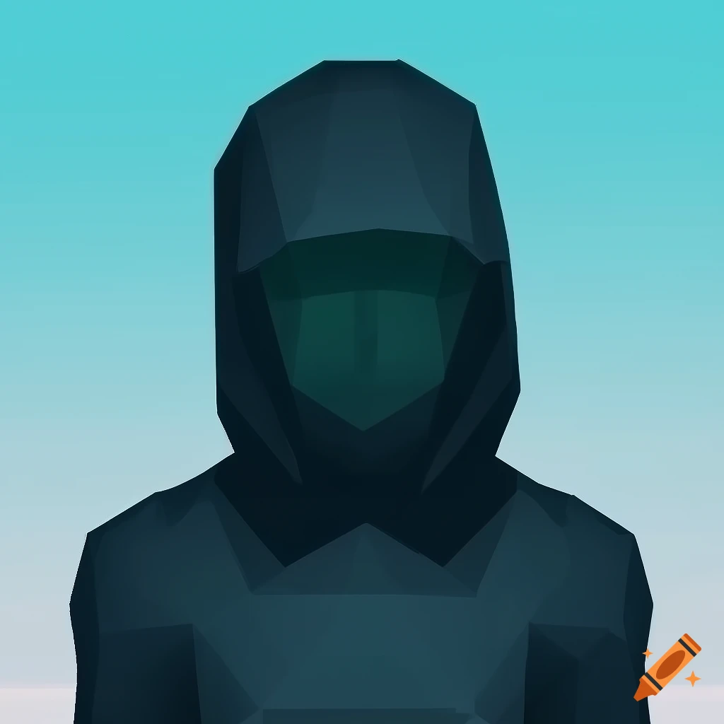 Alone person in a fantasy low poly game icon on Craiyon