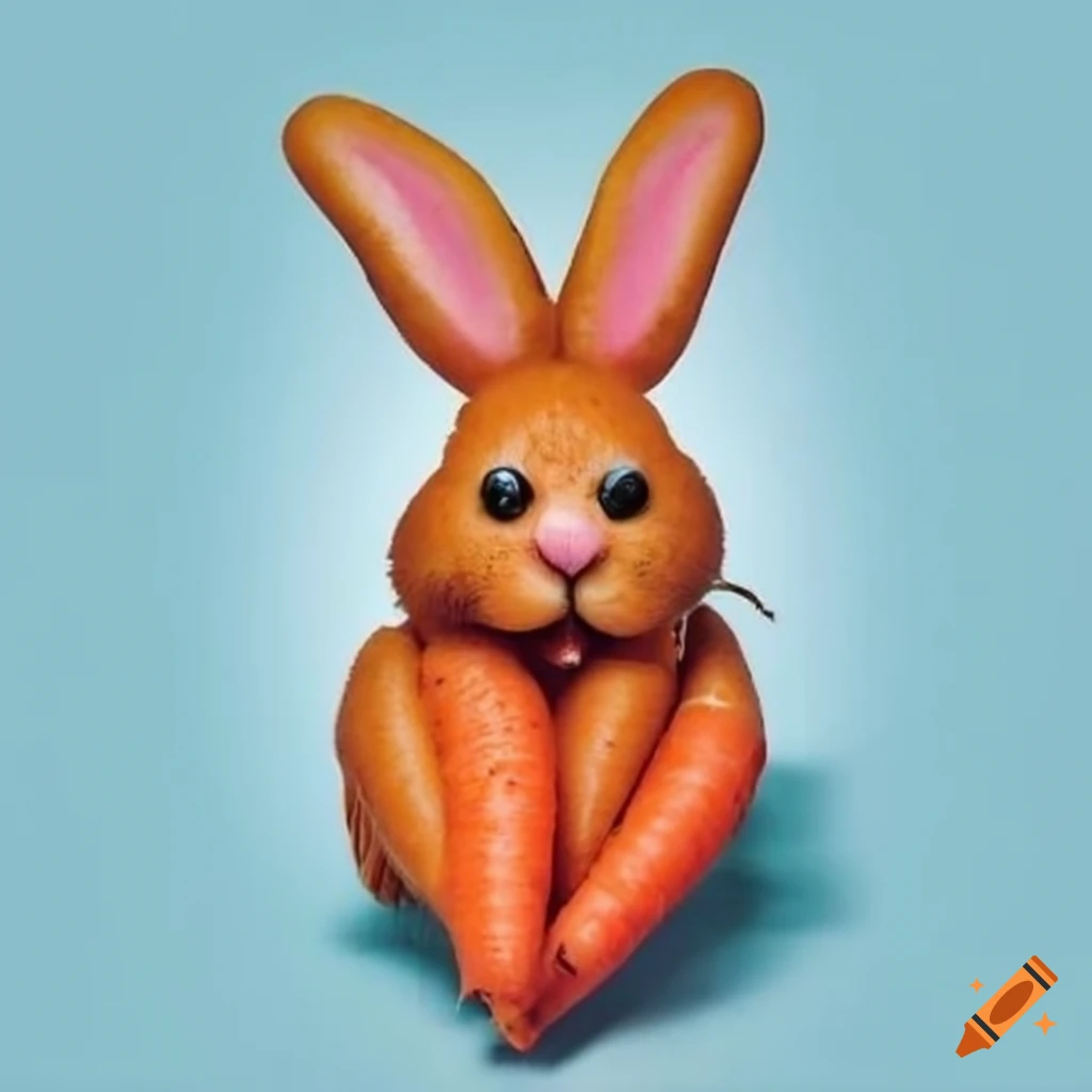 Carrot rabbit sculpture on Craiyon