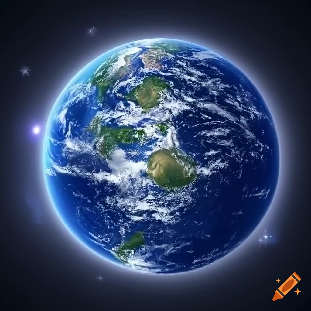 Earth in the universe with vibrant colors and realistic lighting in ...