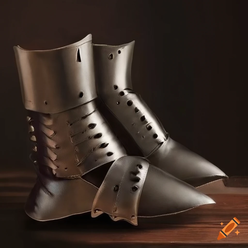 Medieval light armor shoes on Craiyon