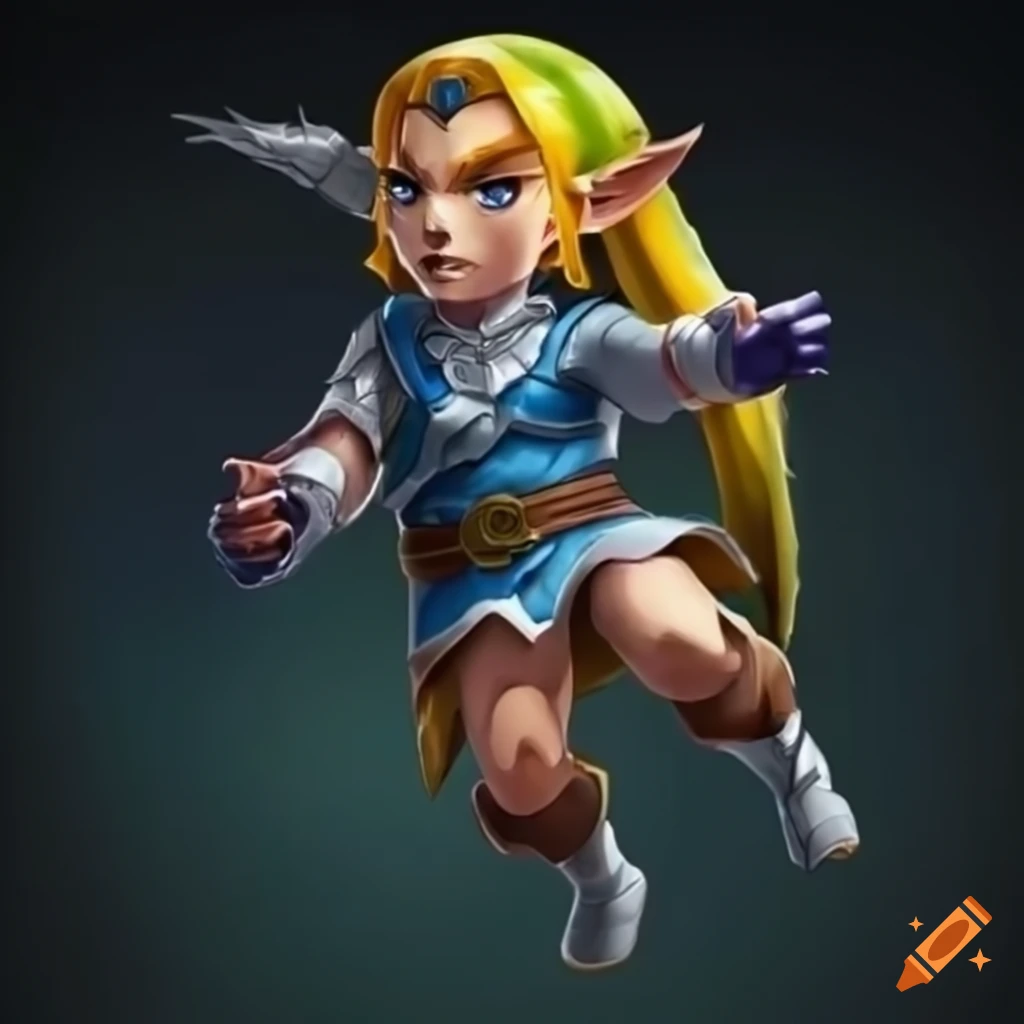 Link battling morpha in a video game scene on Craiyon