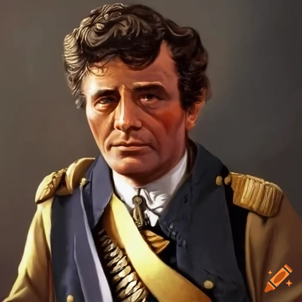 Columbo in a british navy captain uniform from the 1700s on Craiyon