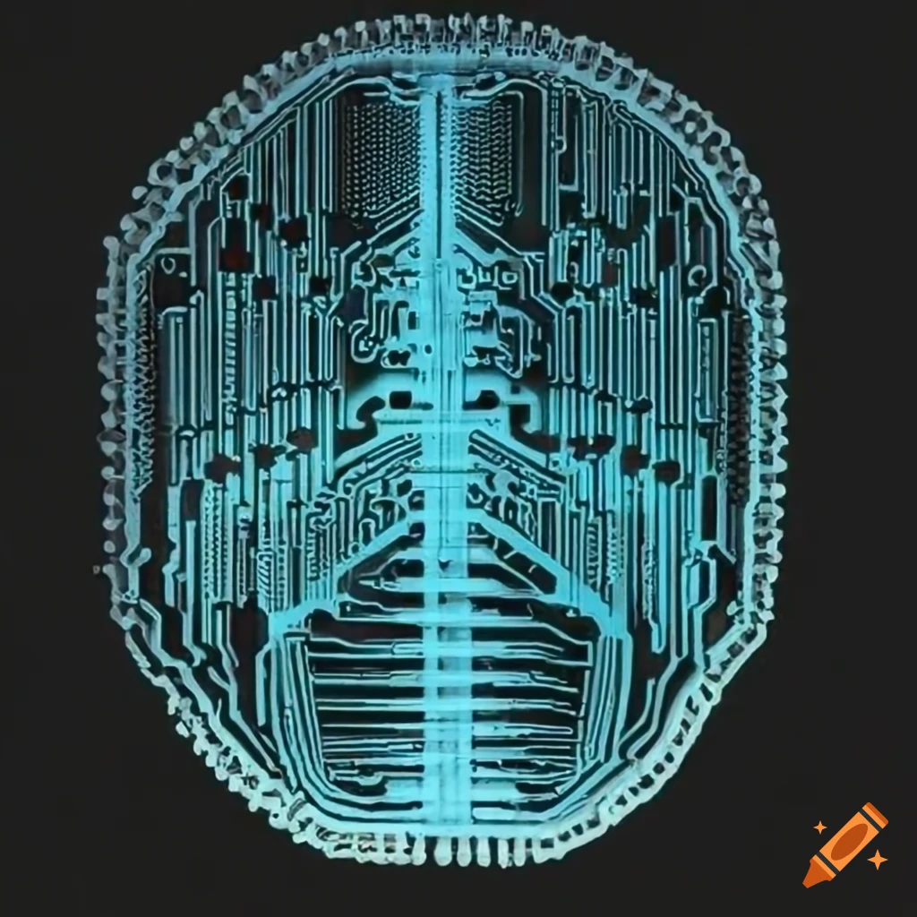 X-ray of a circuit board with interconnected wires on Craiyon