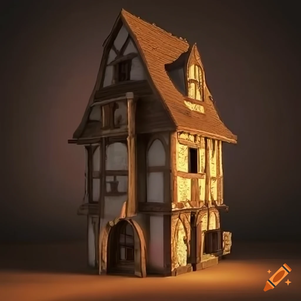 Medieval house architecture on Craiyon