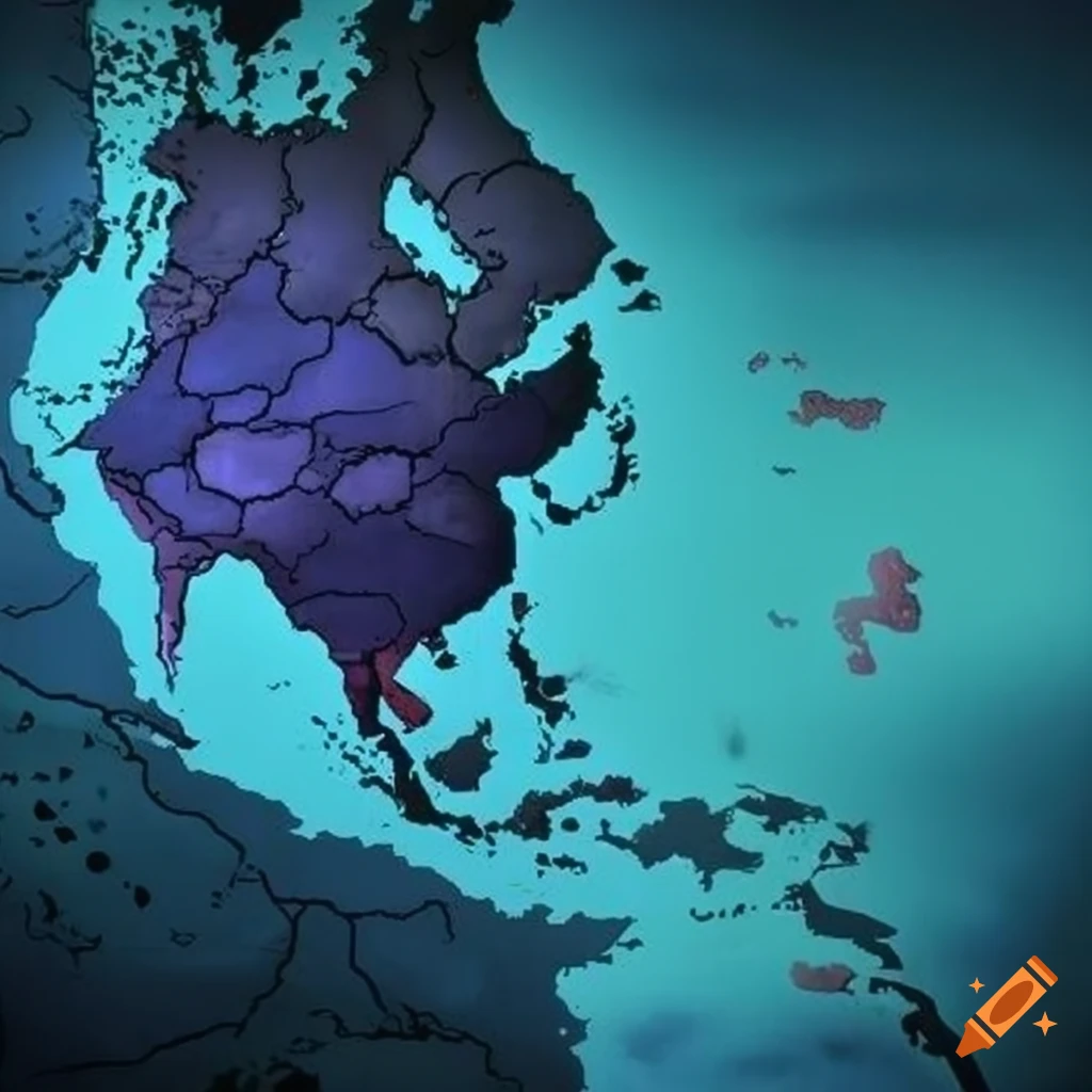 Map of a non-existent region on Craiyon
