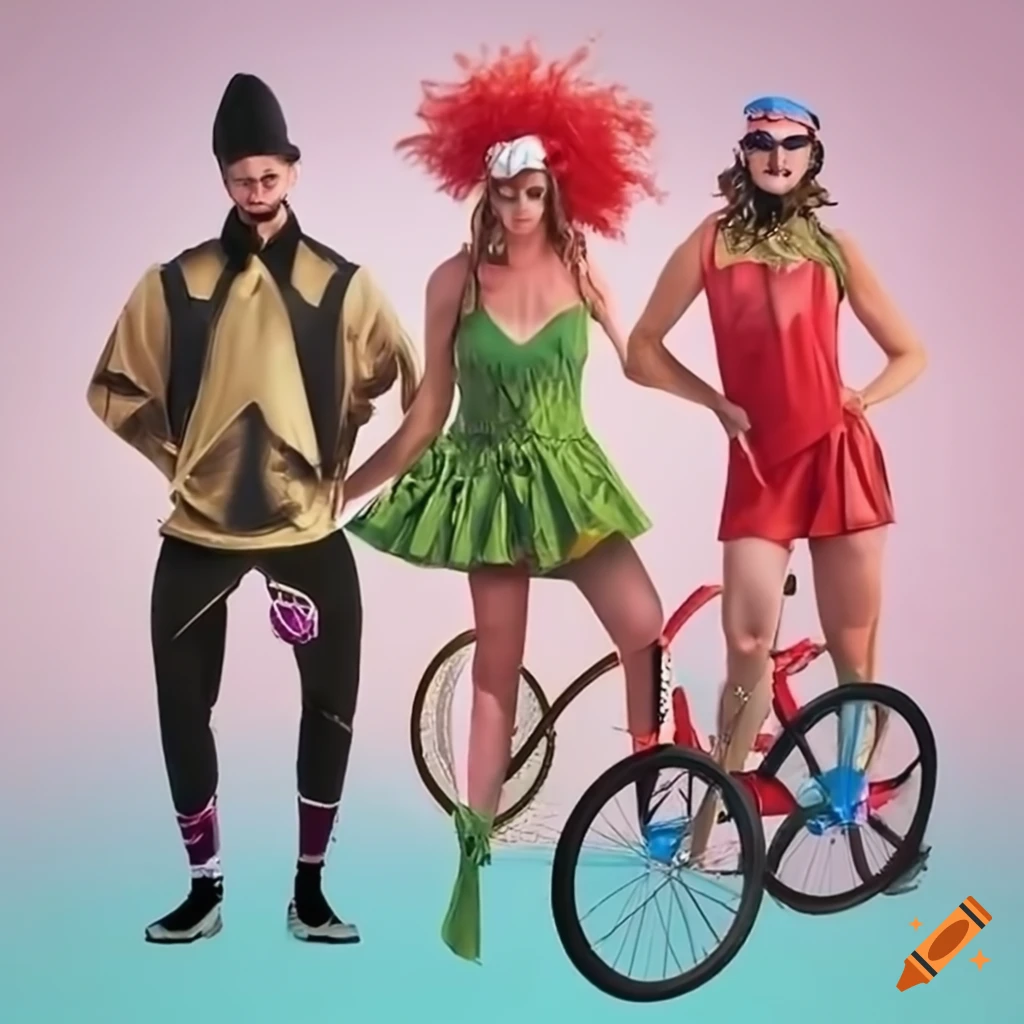 Group costume with a bicycle theme on Craiyon