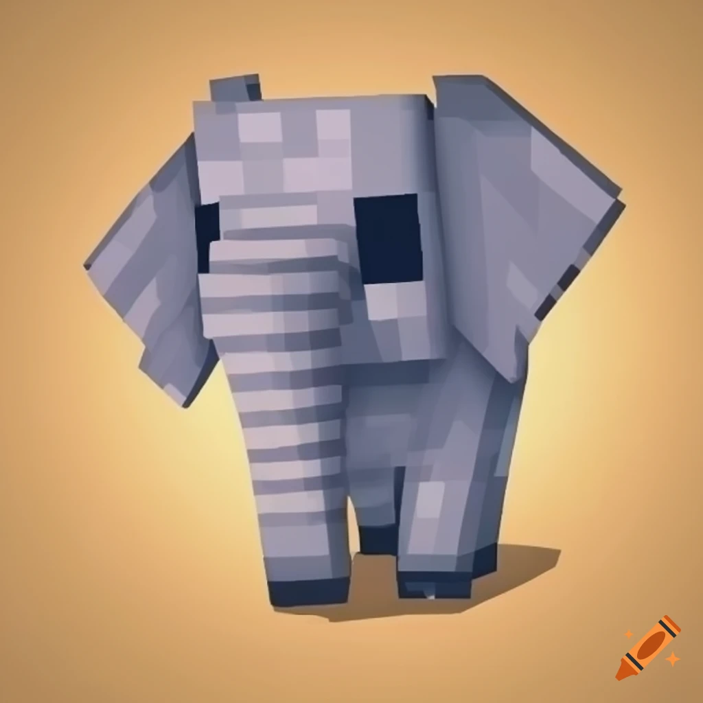 Cute minecraft elephant 64x64 on Craiyon