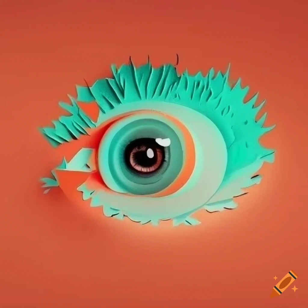 Eyelid papercut words in surreal style on Craiyon