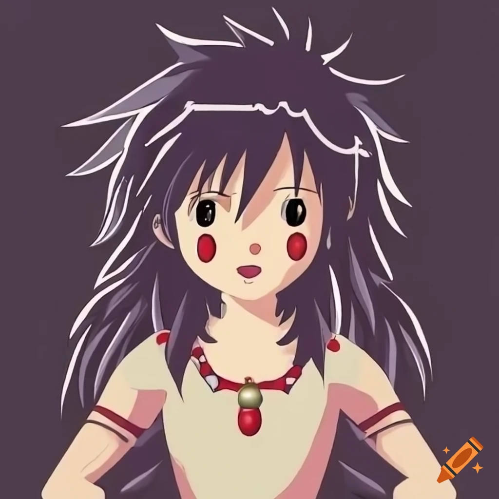 Tomoko kuroki as princess mononoke fanart on Craiyon