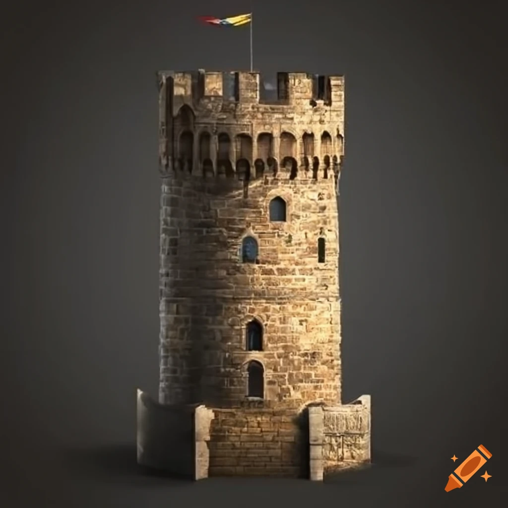 Medieval wall tower on Craiyon