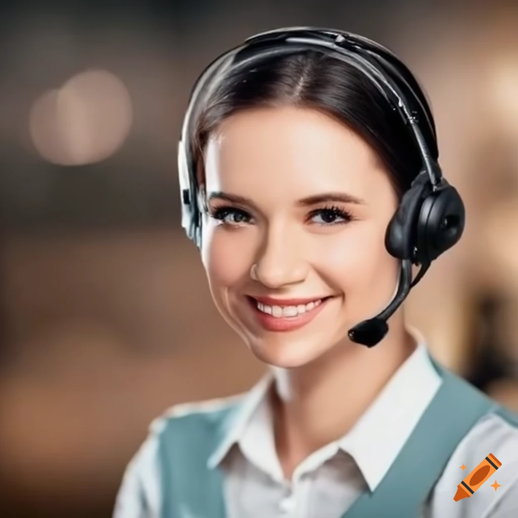 Friendly female customer service agent on Craiyon