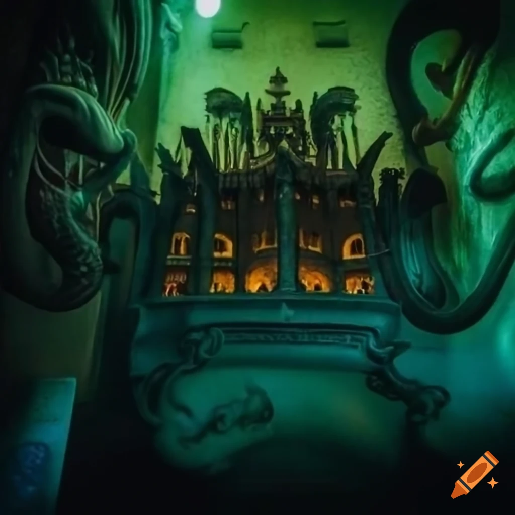 Cthulhu in a disneyland setting on Craiyon