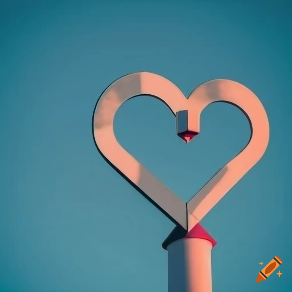 Minimalist art deco miami love sign against a clear sky on Craiyon