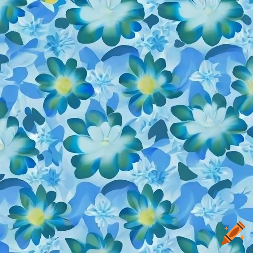 Light blue flower pattern on Craiyon