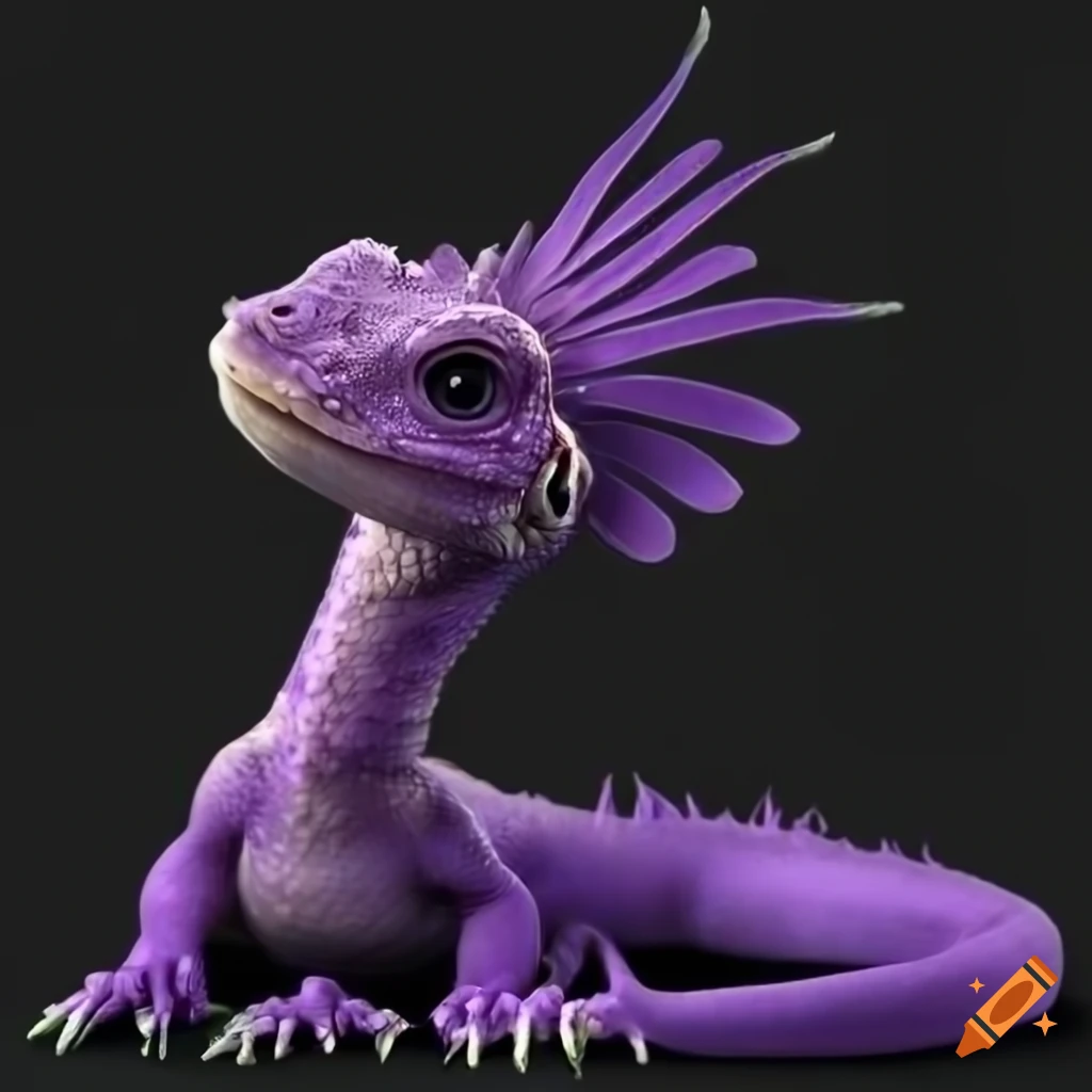 Photorealistic purple baby dragon on Craiyon