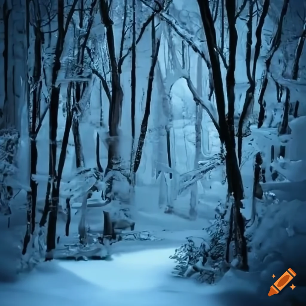 Icy pathway on Craiyon