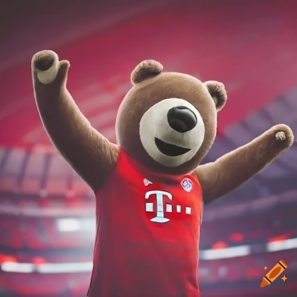 Berni the bear mascot of fc bayern munchen in front of a packed ...
