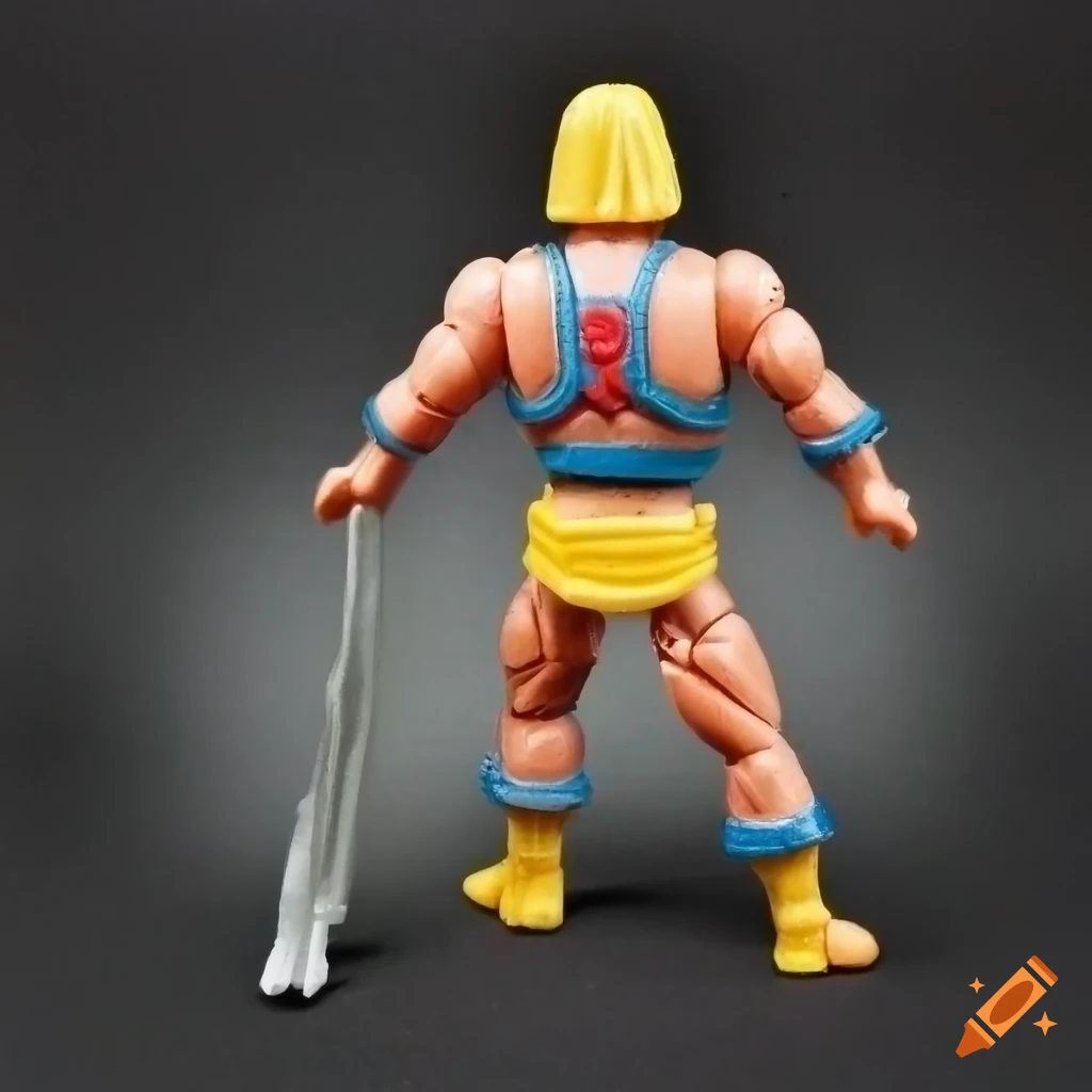 Vintage he-man action figure from the 1980s on Craiyon