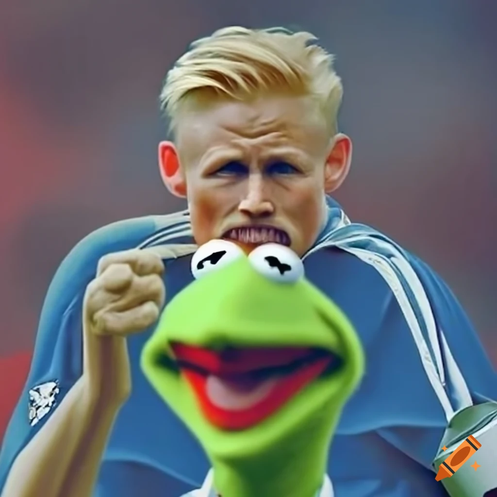 Kermit and peter schmeichel on Craiyon