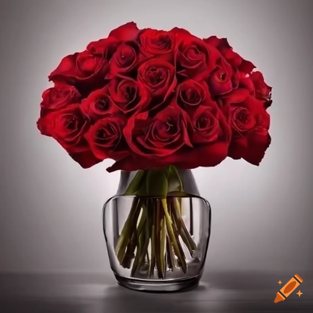 Red roses bouquet on Craiyon