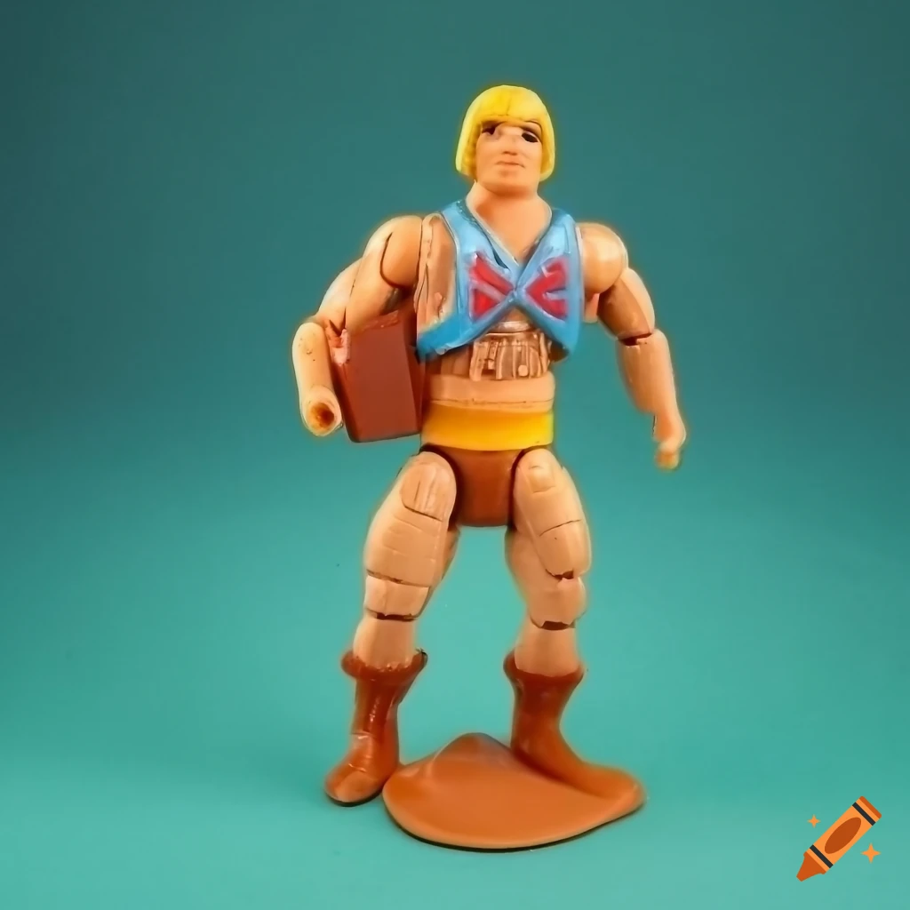 Vintage he-man action figure from the 1980s on Craiyon