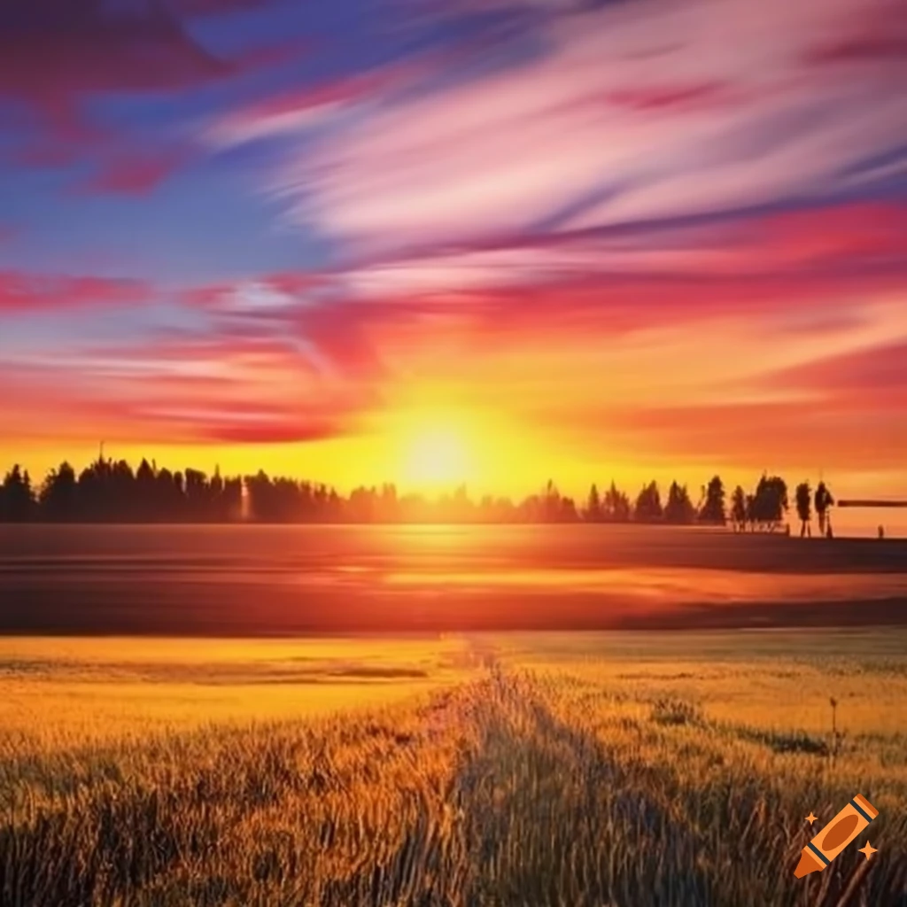 Country sunset landscape on Craiyon