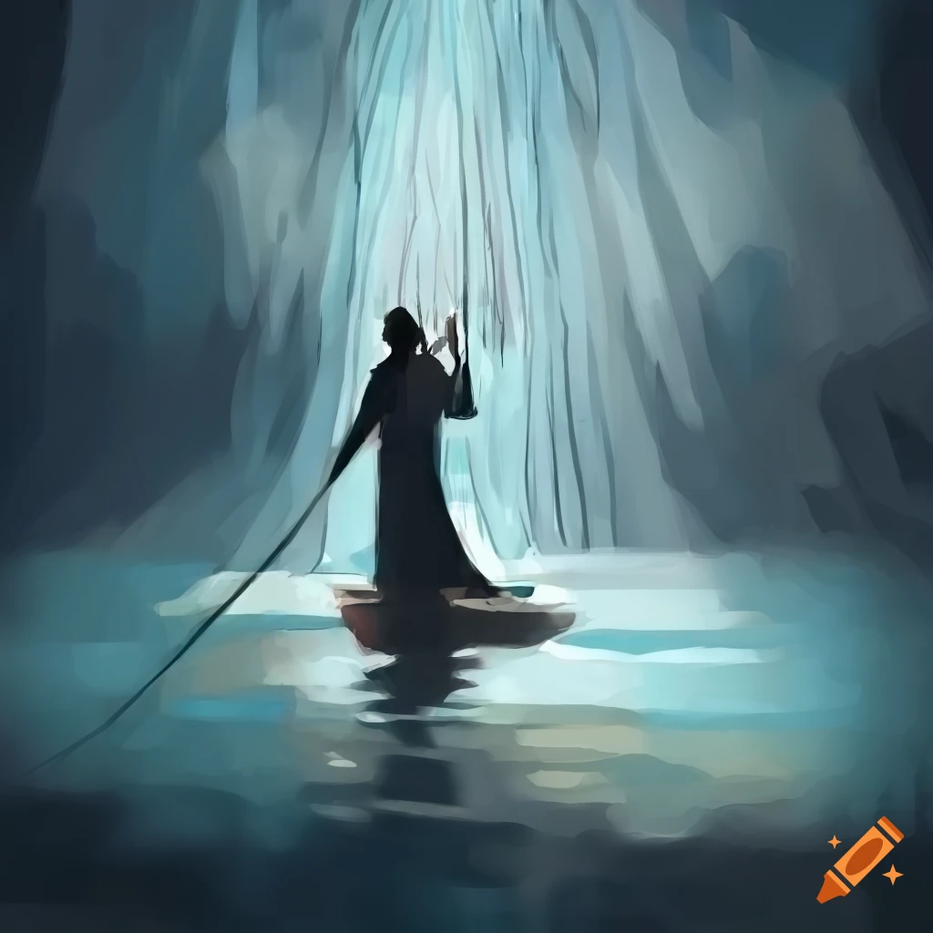 Jesus walking on water reaching out to an apostle in the rain with ...