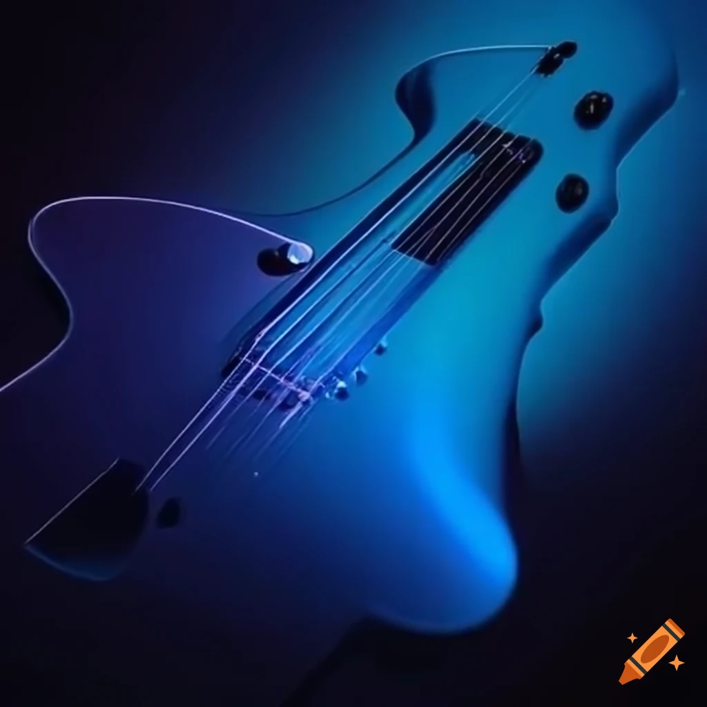 Blue light guitar blaring high on Craiyon