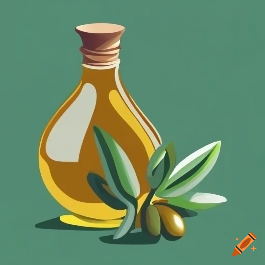 Simple vector drawing of olive oil on Craiyon