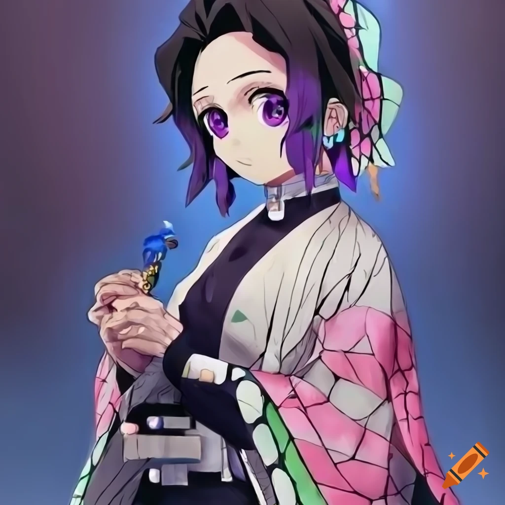Illustration of Shinobu Kocho from Demon Slayer as a boy on Craiyon