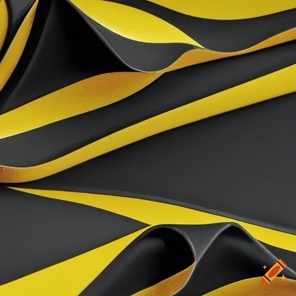 Yellow leatherette and black carbon fibre with angular shapes on Craiyon