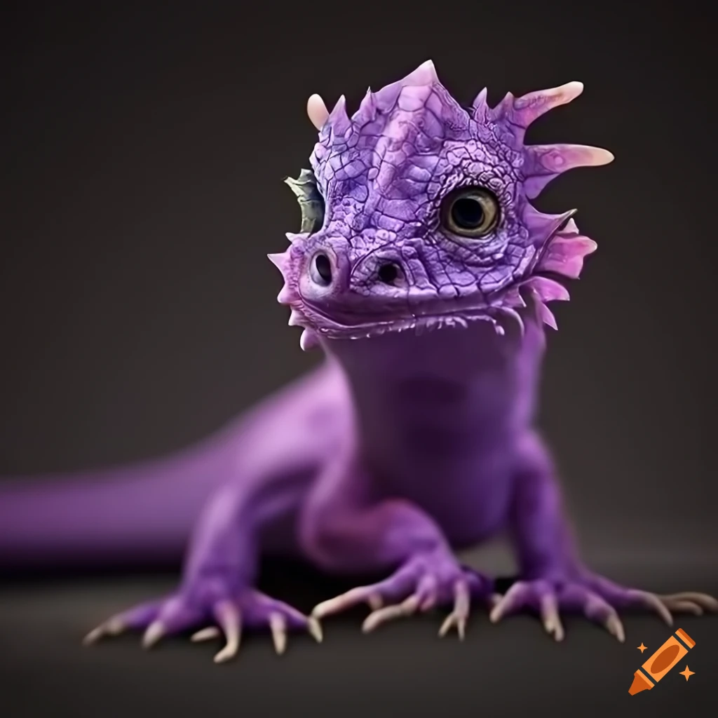 Photorealistic purple baby dragon on Craiyon