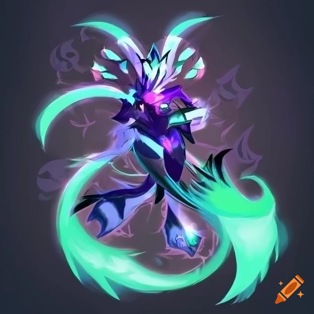 Ethereal anthro avian peacock goat demon in a fantastical action-packed ...