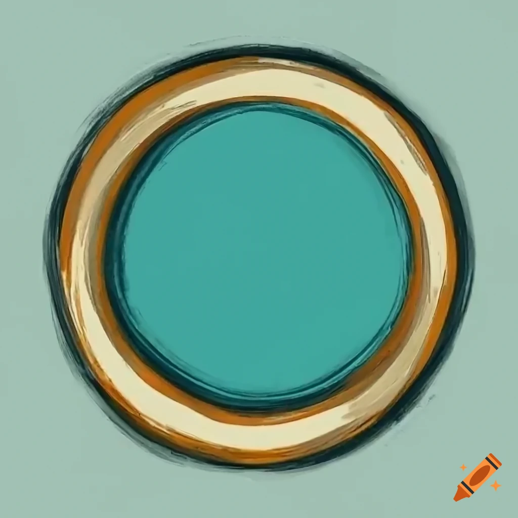 Minimalistic digitally themed circular token frame in cold colors on ...