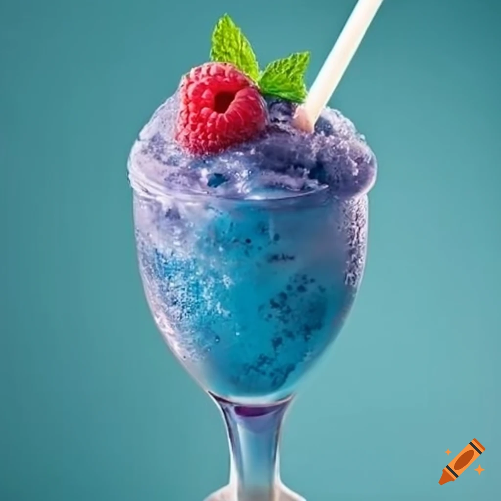 Blue raspberry slushie on Craiyon