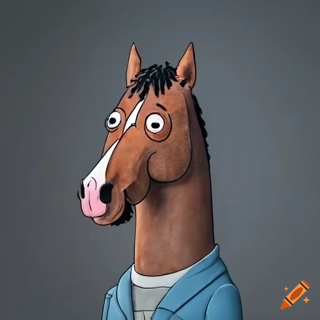 Realistic portrayal of bojack horseman character on Craiyon