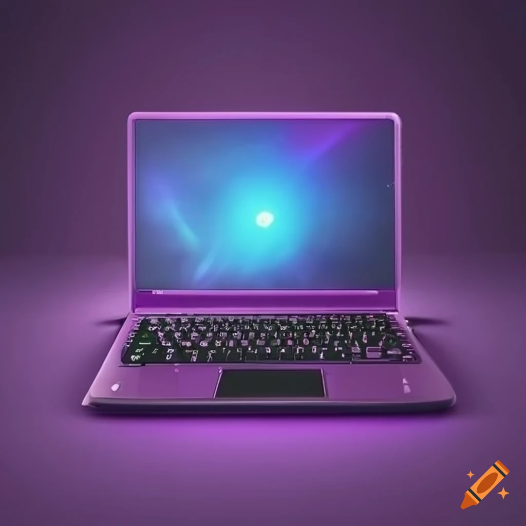 Purple laptop on Craiyon