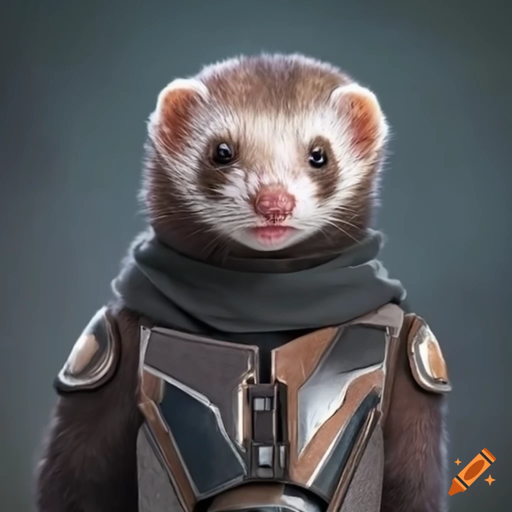 Intricately detailed ferret dressed as Mandalorian from Star Wars on ...