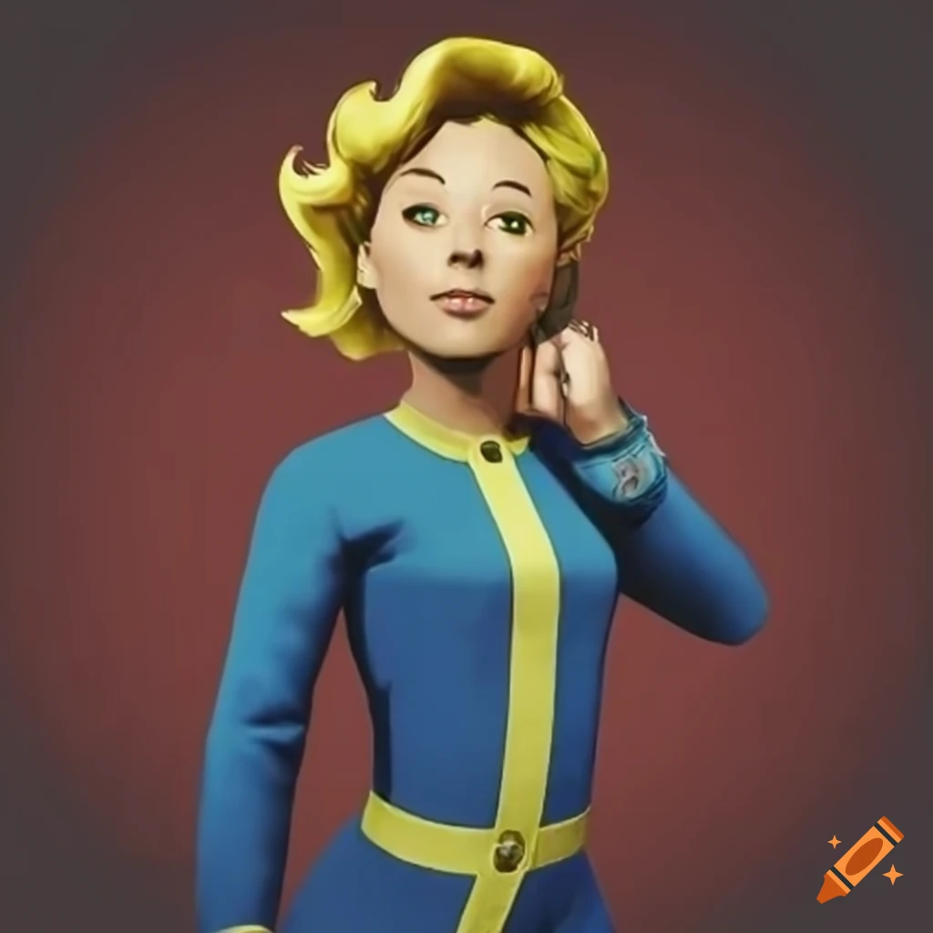 Fallout vault girl character on Craiyon