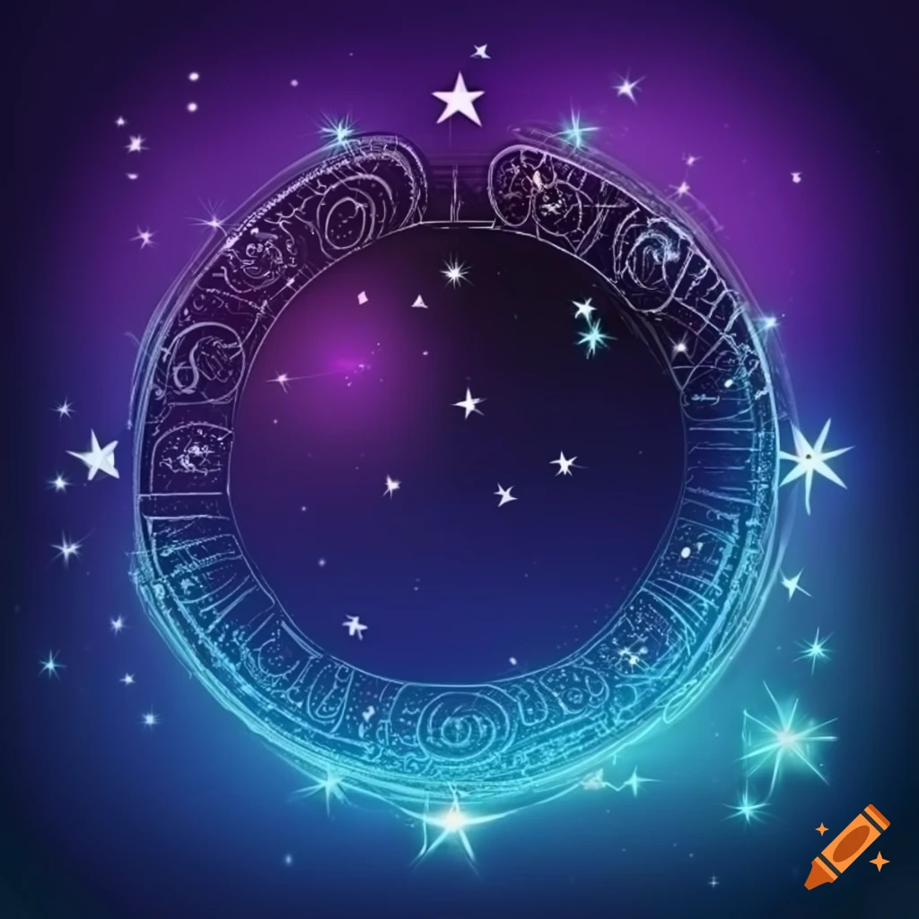Oracle background of stars with magical symbols on Craiyon