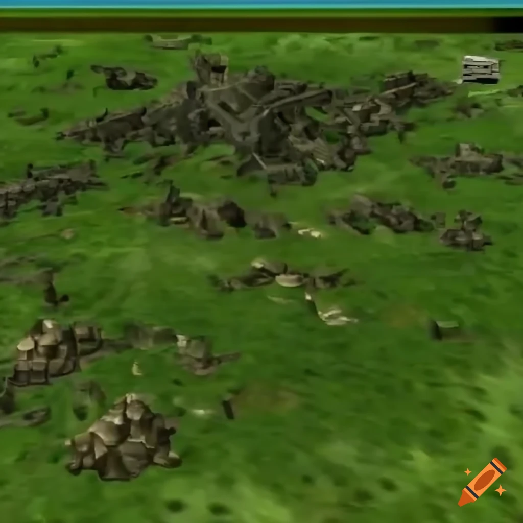 Ancient cracked geometric sandstone tiles seen from the top front right ...