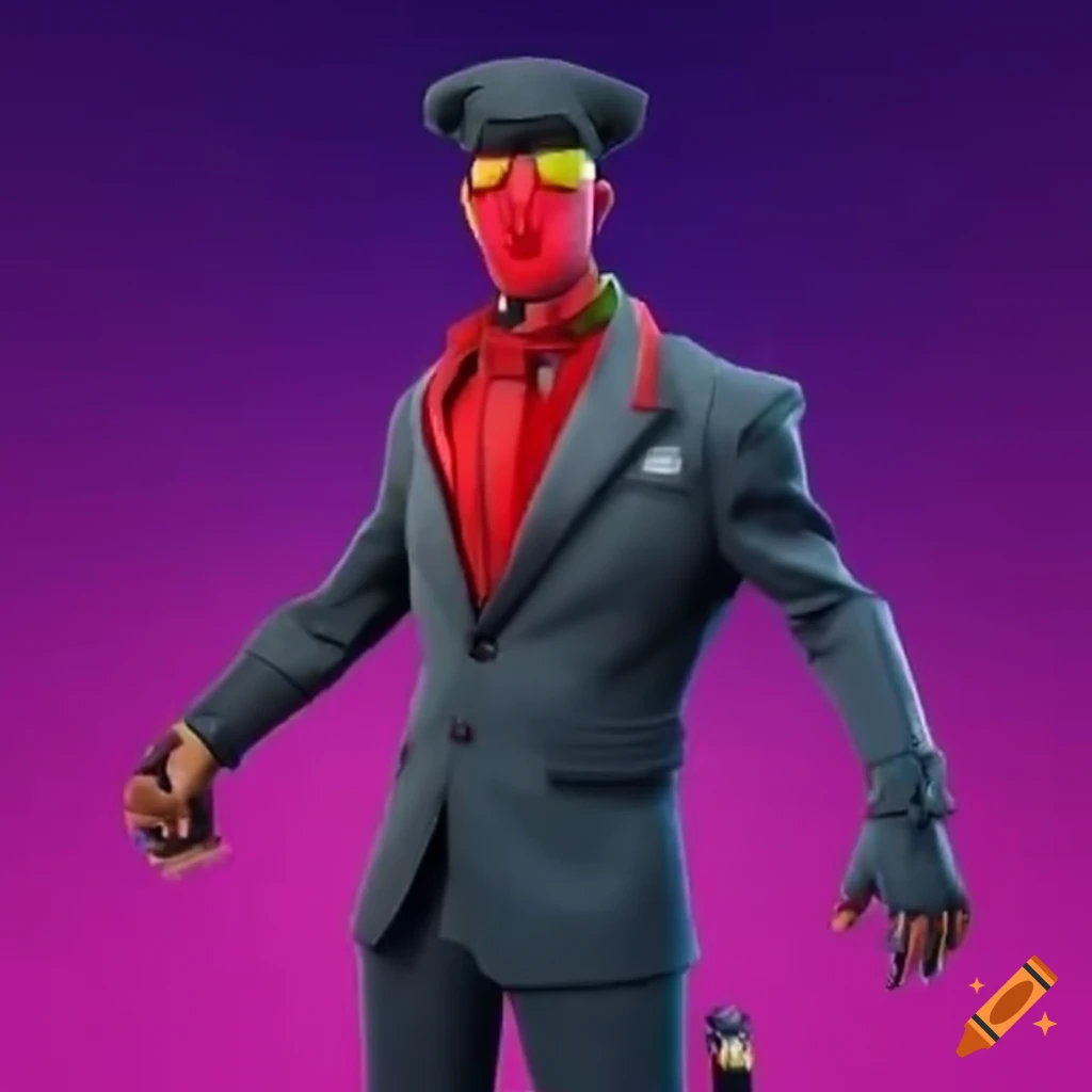 Fancy man in red and blue attire in Fortnite on Craiyon